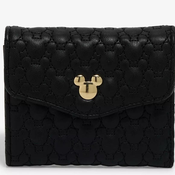 Disney | Bags | Disney Black Wallet With Gold Mickey Emblem | Poshmark